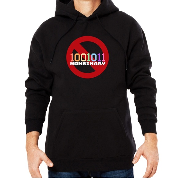 Gildan | Shirts | Hoodie Nonbinary Rainbow Lgbtq Pride Gender Binary ...